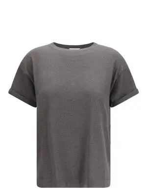 Brunello Cucinelli Brunello Cucinelli Cashmere Glitter T-Shirt Gray