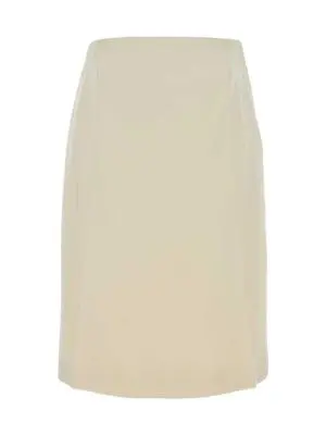JIL SANDER Ivory Crepe Skirt - White