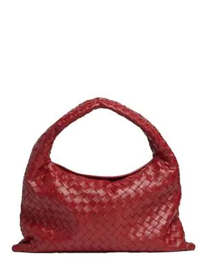 Bottega Veneta Hop Piccola Woven Leather Shoulder Bag - Red