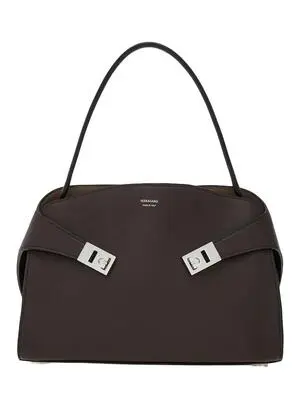 FERRAGAMO Gancini Flip-lock Shoulder Bag - Brown