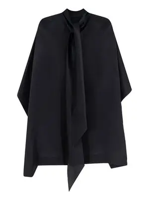Alberta Ferretti Black Silk Cape - Multicolor