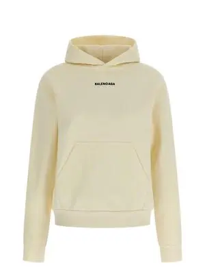Balenciaga BALENCIAGA Embroidered Logo Hoodie Cream