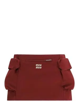 Miu Miu Cotton Mini Skirt With Embroidered Logo - Multicolor