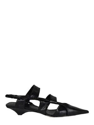 Bottega Veneta Bv Point Leather Sandals - Black