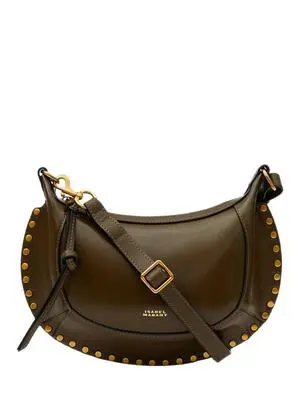 Isabel Marant Étoile Suede Shoulder Bag With Fringe And Studs - Brown