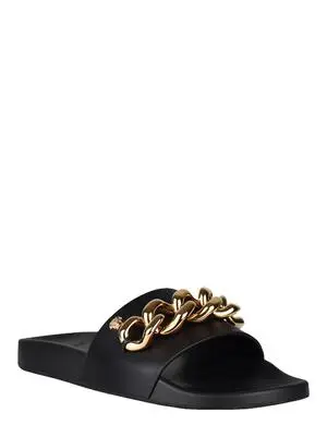 Versace Chain Detail Slides - Black