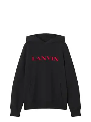 LANVIN Embroidered Logo Hoodie - Black