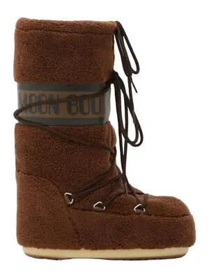 Moon Boot MOON BOOT Shearling Lace-Up Boots Brown