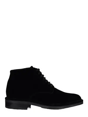 SAINT LAURENT SAINT LAURENT Velvet Lace-Up Boots