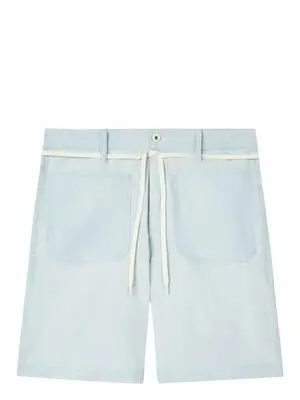 Kenzo Straight Shorts In Stone Bleach Chambray - Blue