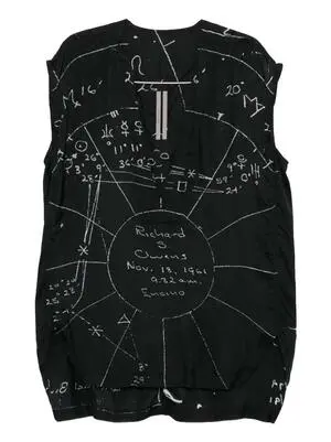 Rick Owens Graphic Print Top - Black