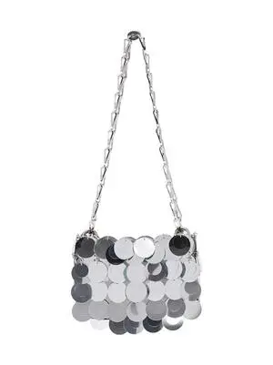 PACO RABANNE Paco Rabanne Silver Sparkle Disc Nano 1969 Shoulder Bag