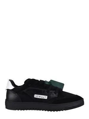 Off-White Suede And Leather Lace-up Sneakers - Black