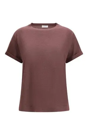 Brunello Cucinelli Brunello Cucinelli Glitter Effect Cashmere T-Shirt Multicolor