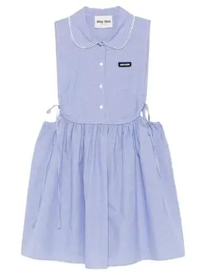 Miu Miu Gingham Check Cotton Dress - Blue