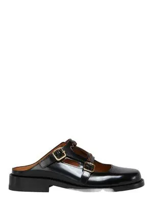 Marni MARNI Black Calfskin Buckle Mules Black