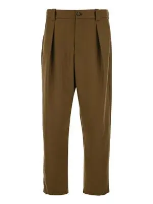 A.p.c. Wool Blend Pleated Front Pants - Multicolor