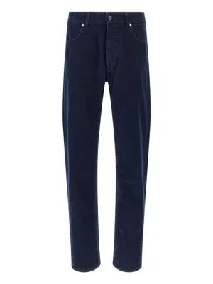 Stone Island Corduroy Straight Leg Pants - Blue