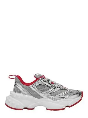 CHRISTIAN LOUBOUTIN So Flo" Running Sneakers With Signature Spikes - Silver