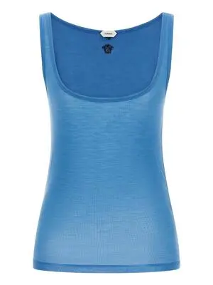 Versace Medusa Ribbed Tank Top - Blue