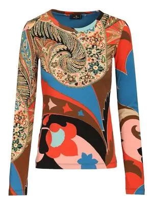 Etro Long-sleeved Top With Paisley Print - Multicolor