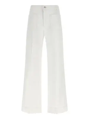 Victoria Beckham Alina Wide Leg Jeans - White