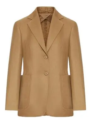 Max Mara MAX MARA Two-Button Linen Blazer Cream