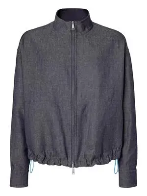 Fendi Reversible Embroidered Ff Logo Denim Jacket - Multicolor