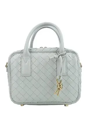 Bottega Veneta BOTTEGA VENETA Woven Leather Top Handle Bag With Gold Tone Detail Multicolor