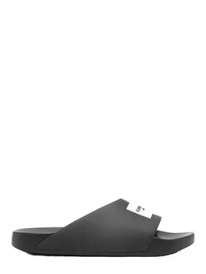 Givenchy Logo Appliqué Flat Sole Slides - Black