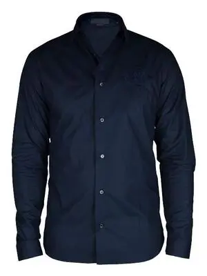 Philipp Plein Philipp Plein Men Gold Cut Ls Skull Shirt Blue