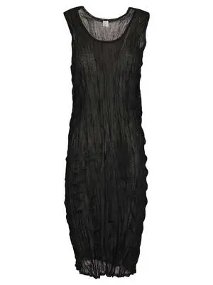 TOTEME Crinkled Knit Tank Dress - Black