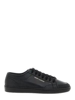 Saint Laurent Gym" Leather Lace-up Sneakers - Black