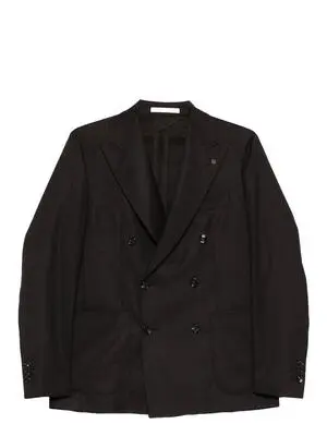 Tagliatore Double-breasted Peak Lapel Jacket - Brown