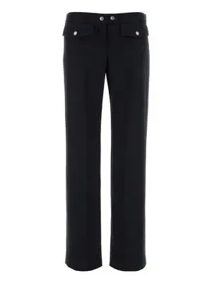 Alexander McQueen Navy Wool Tailored Trousers - Blue