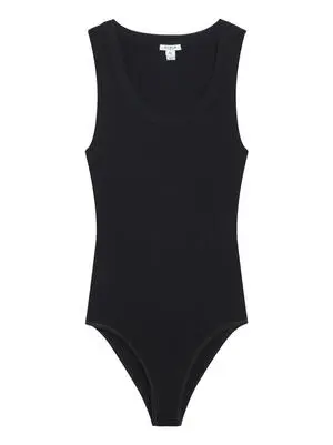 Alaïa Ribbed Knit Bodysuit - Black