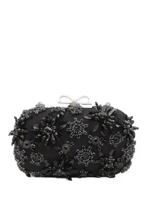 SELF-PORTRAIT SELF-PORTRAIT Black Embellished Floral Clutch