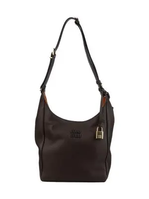 Miu Miu Leather Shoulder Bag With Lock Detail - Multicolor