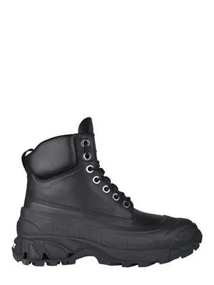 Burberry Arthur Lace-up Leather Boots - Black