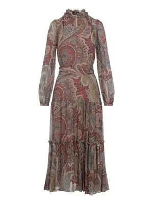 ETRO ETRO Long Dress With Paisley Print And Ruffled Details