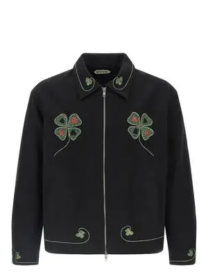 BODE Embroidered Cotton Twill Workwear Jacket - Black