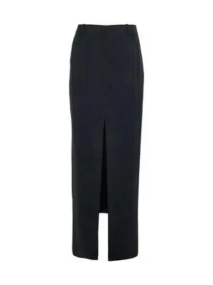 TOM FORD Long Skirt With Slit And Buttons - Black