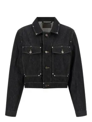LEMAIRE Lemiare Denim Blouson With Rivets And Contrast Stitching - Black