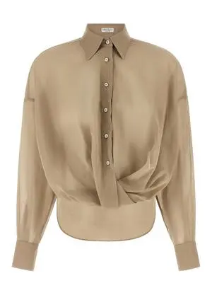 BRUNELLO CUCINELLI Brunello Cucinelli Taffeta Shirt With Monile Detail