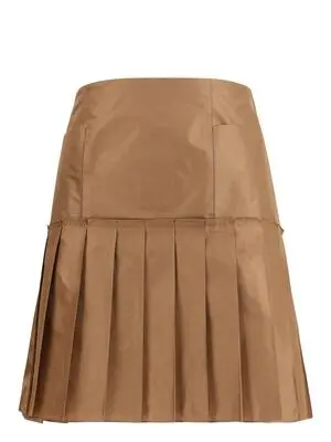 Fendi Silk Taffeta Pleated Skirt - Brown
