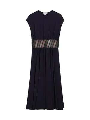 Alaïa Belted Midi Dress - Purple