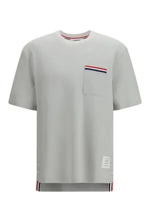 Thom Browne Short-sleeve Cotton-linen T-shirt - Gray