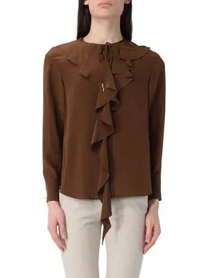 Max Mara Silk Ruffled Blouse - Brown