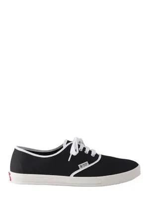 Prada Drill Fabric Lace-up Sneakers - Black