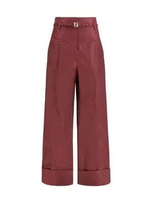 Fendi Taffeta Silk Trousers - Multicolor